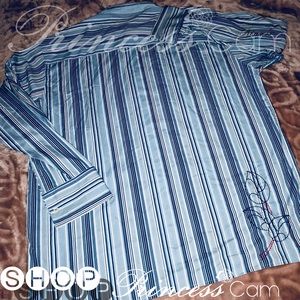 P.J. Mark | Shirts | Pj Mark Mens Striped Floral Accent Button Down ...